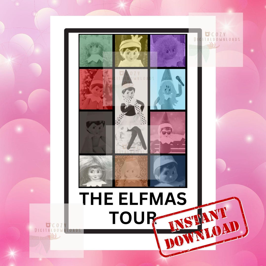 Eras Elf Printables Elf Elfmas Tour Bundle Taylor Inspired Swiftie Elf ...