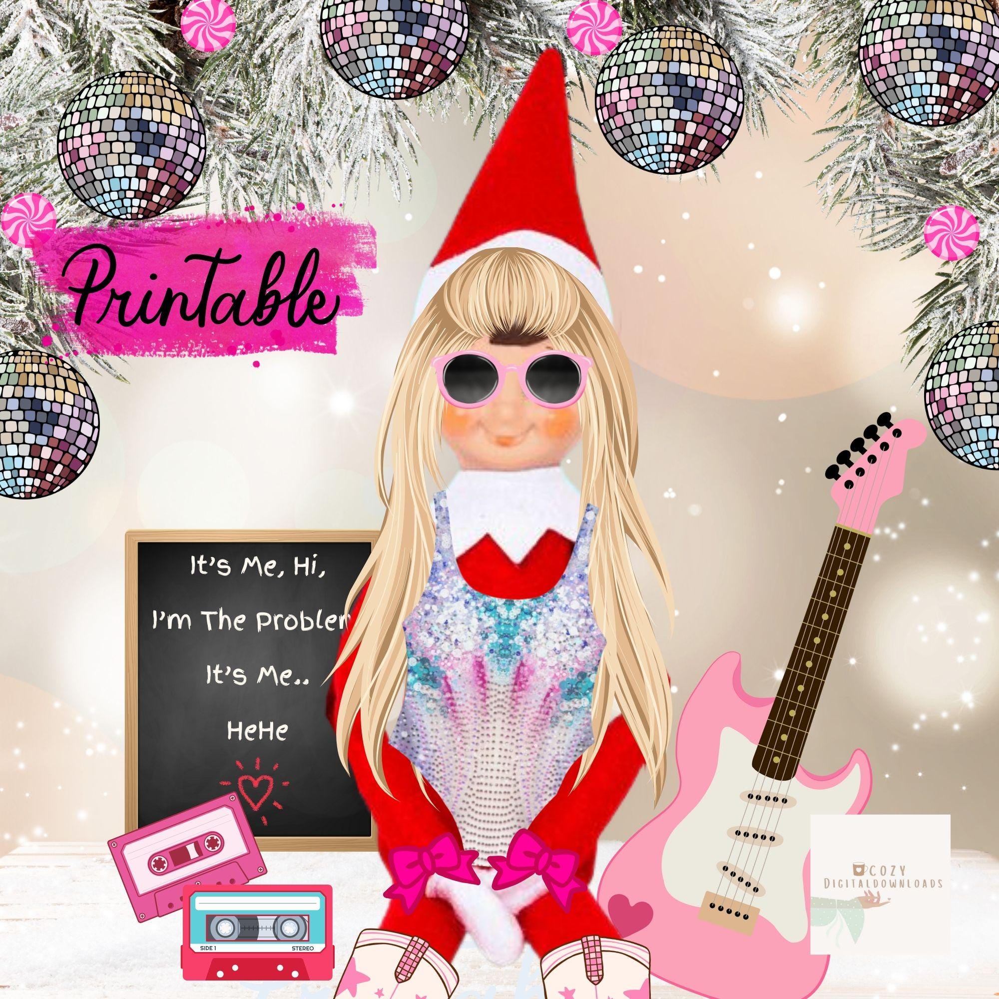 Eras Elf Printables Elf Elfmas Tour Bundle Taylor Inspired Swiftie Elf ...