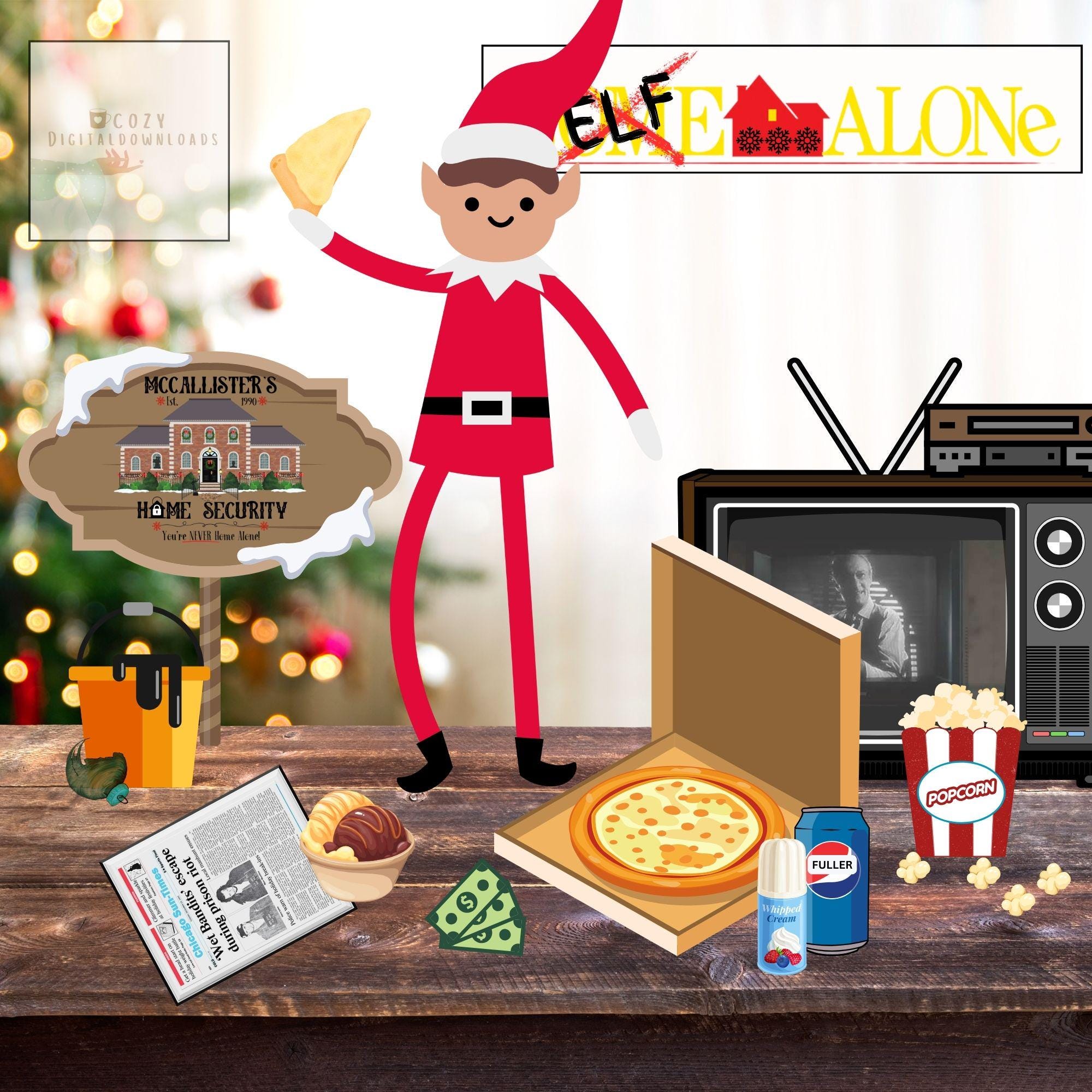 Home Alone Elf Printable Props: Christmas Elf Arrival (digital Download ...
