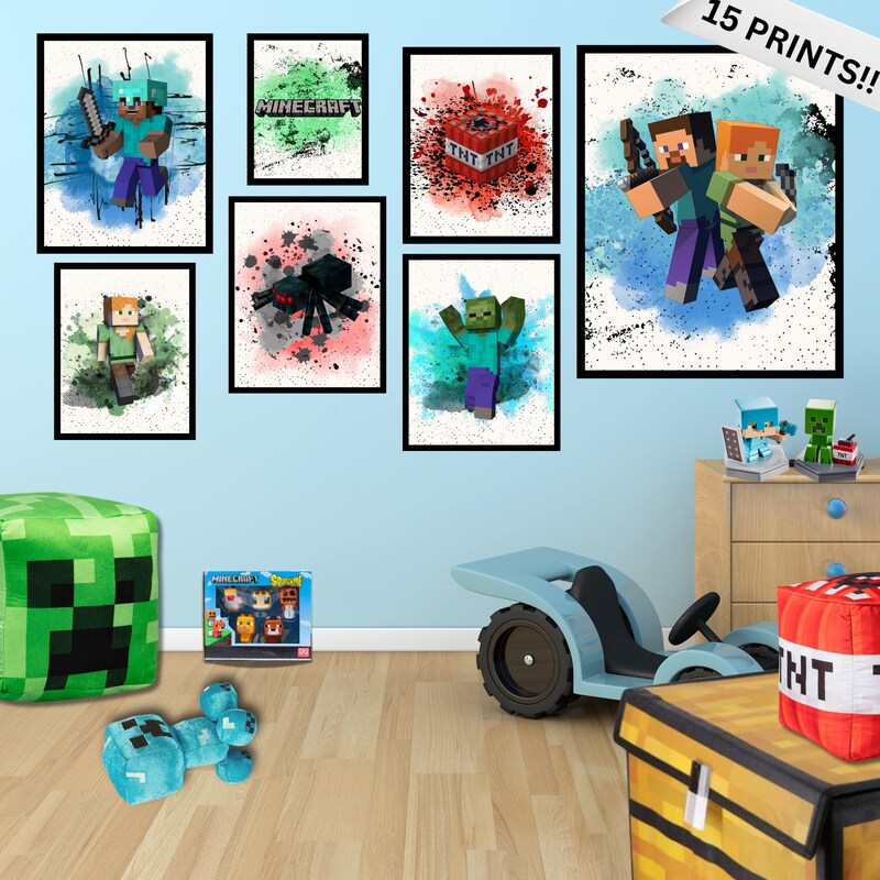 Minecraft wall art - Etsy
