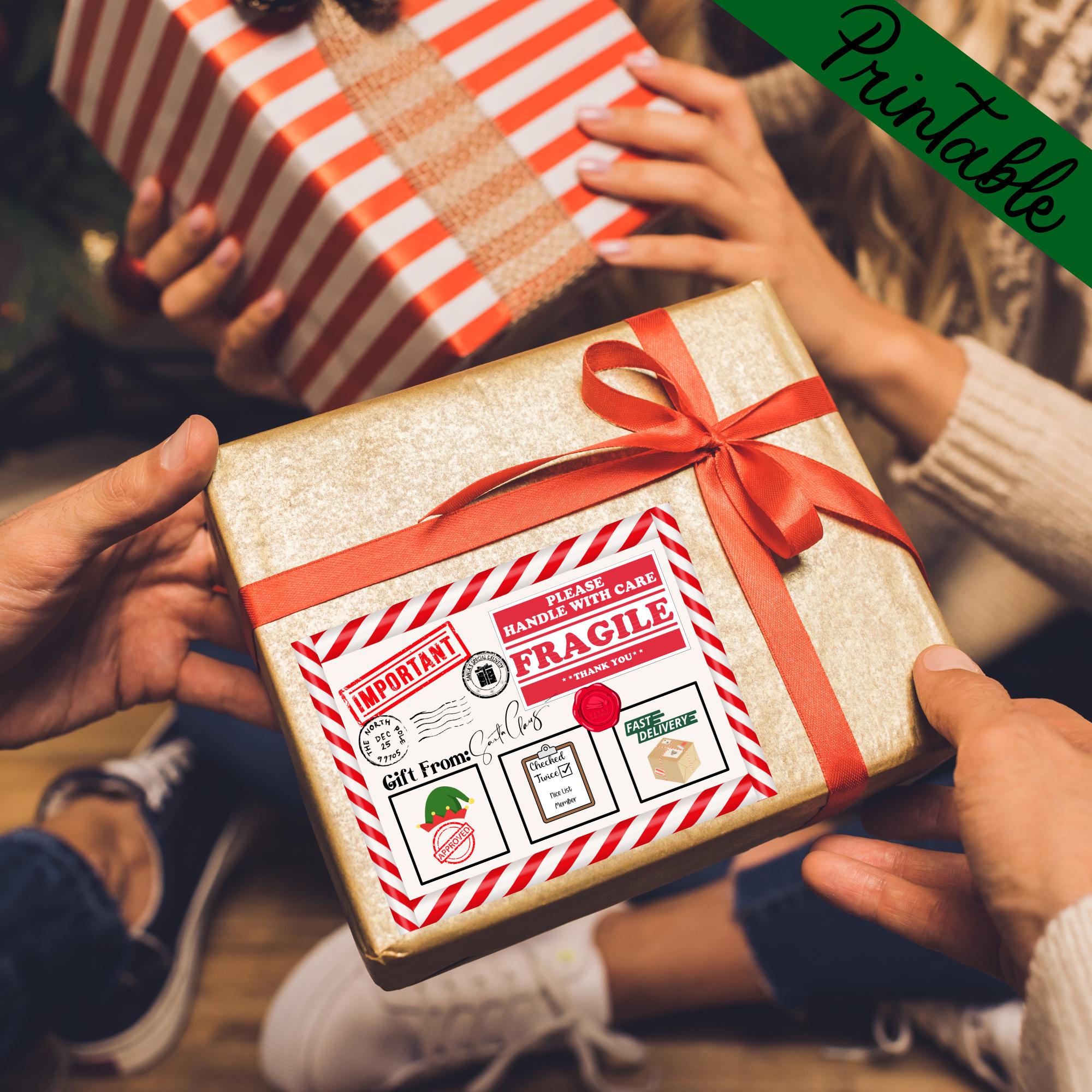 Christmas Fragile Label, Printable Santa's Workshop Fragile Shipping ...