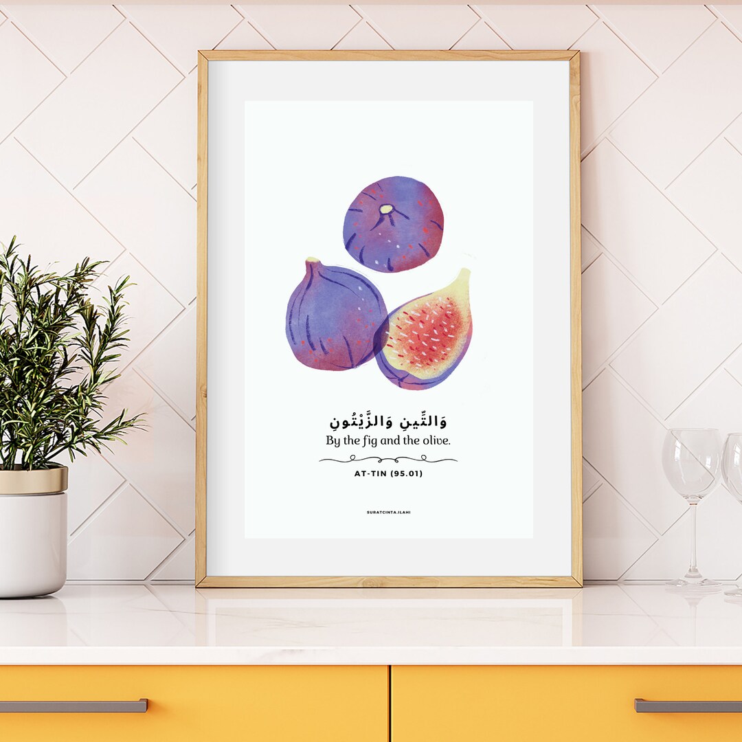 Set of 6 Fruits Mentioned in the Qur'an, Al-quran Wall Art, Wall Decor ...