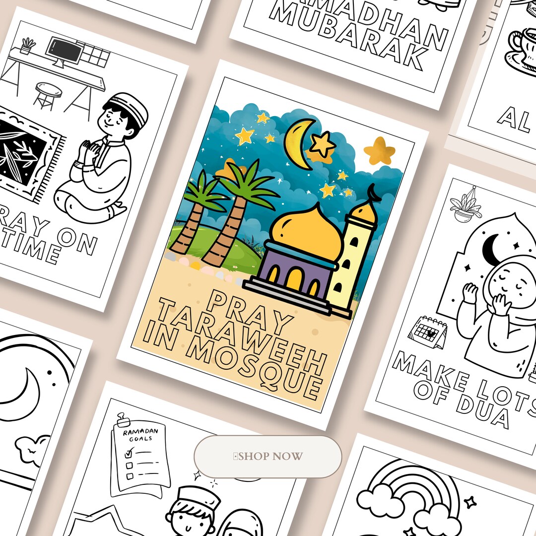 Ramadan Coloring Pages, Muslim Home School Activity, Islamic Coloring ...