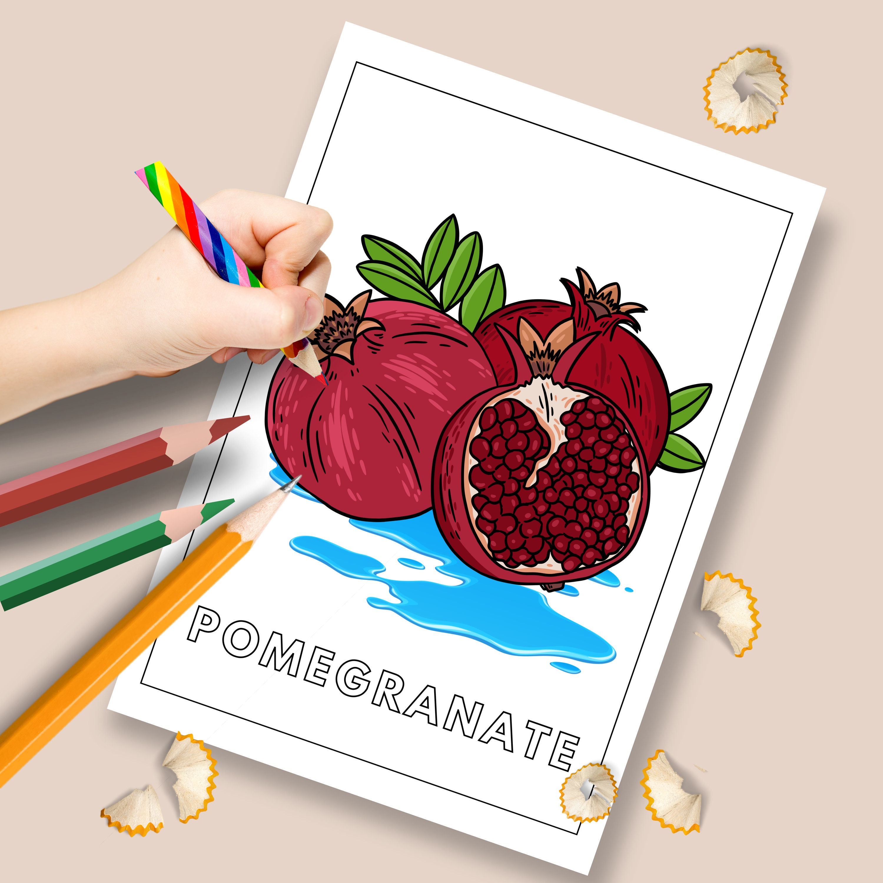 50 Fruits Coloring Pages, Fruits Coloring Book for Kids Girl Teen Adult ...