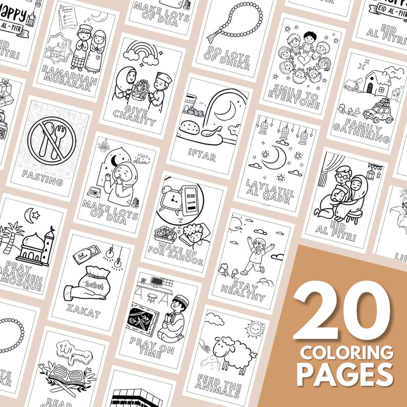 Ramadan Coloring Pages, Muslim Home School Activity, Islamic Coloring ...