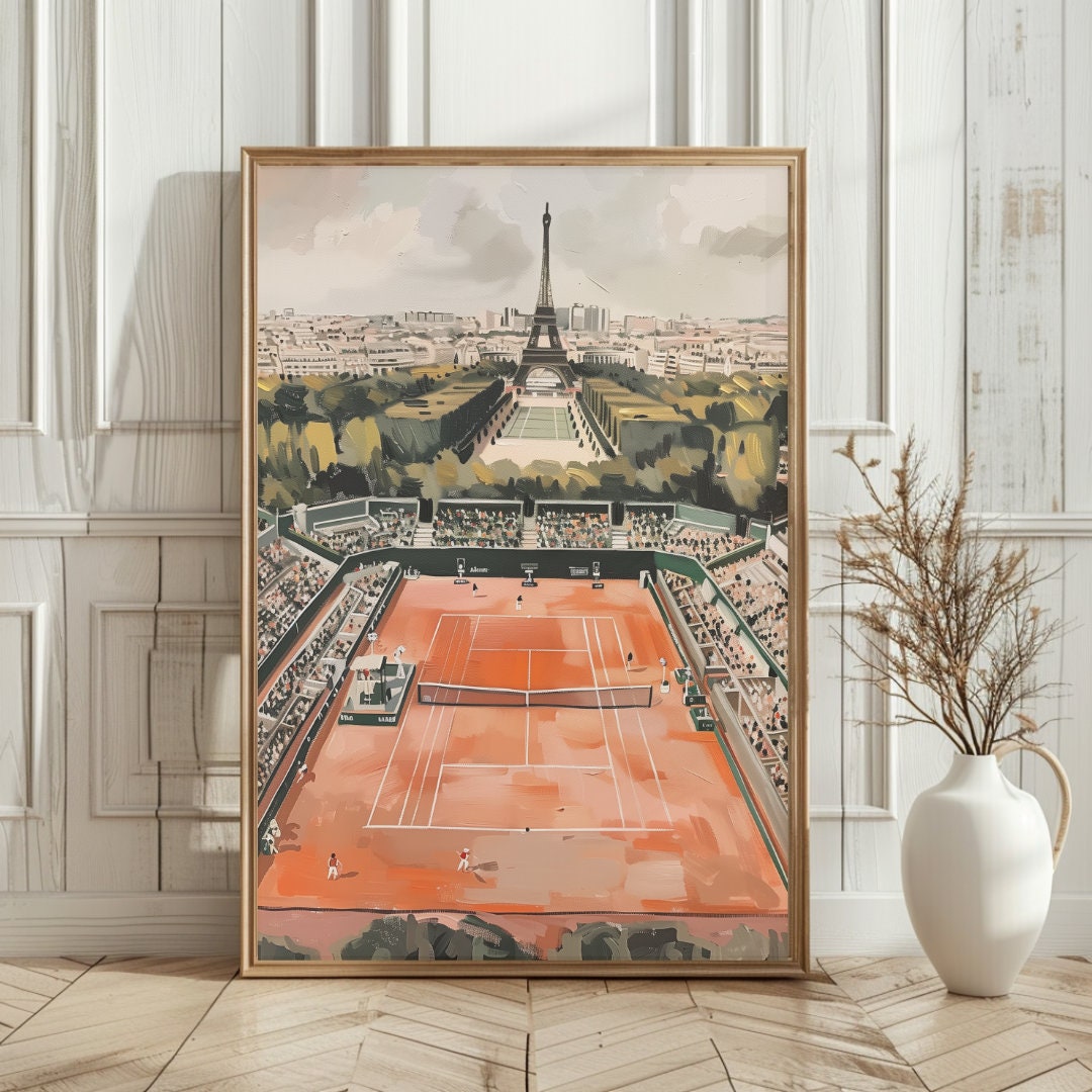 Roland Garros Poster, Tennis Court Art Print, Tennis Stadium Art Print ...