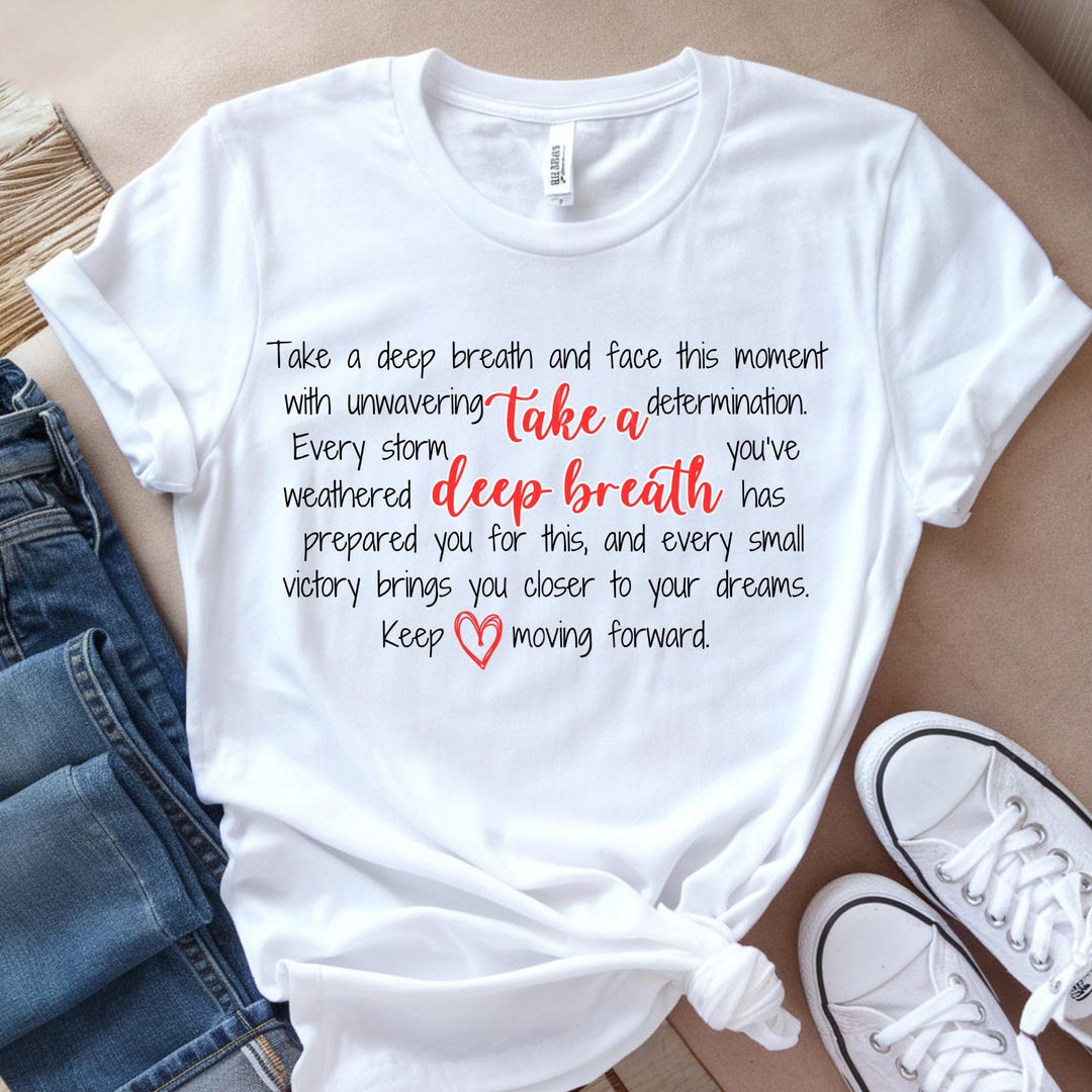 Take a Deep Breath Shirt Note to Self Png Minimalist Mental Health ...