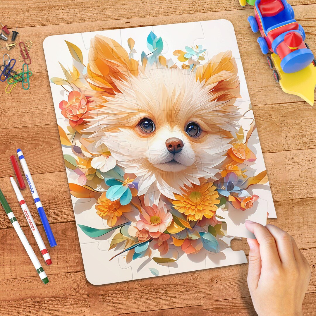 Cute Fluffy Dog Puzzle for Kids and Adults, 252 Pieces, Fun and ...