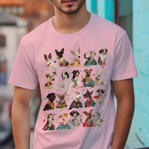 Cute Anime Dogs Group T-shirt | Colorful Cartoon Dogs Comfort Colors ...