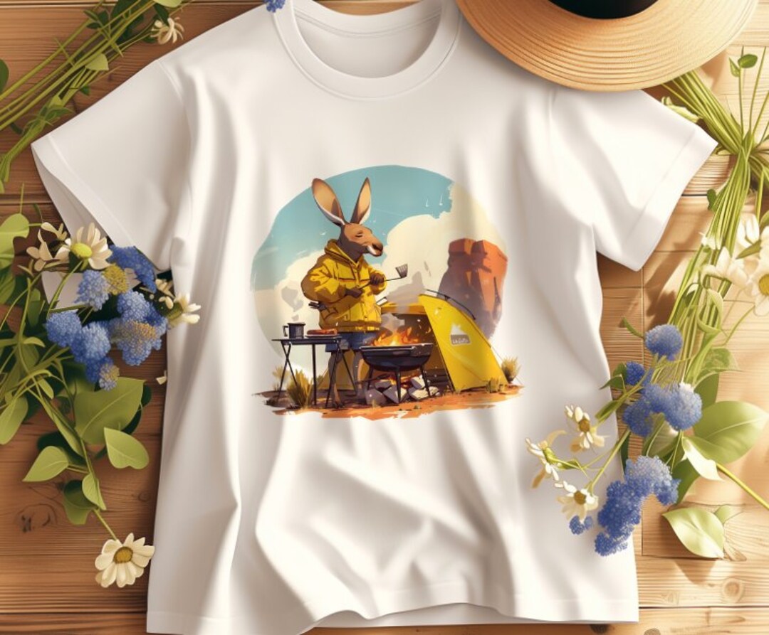 Kangaroo Camping BBQ Adventure Tent Graphic T-shirt - Unisex Outdoor ...