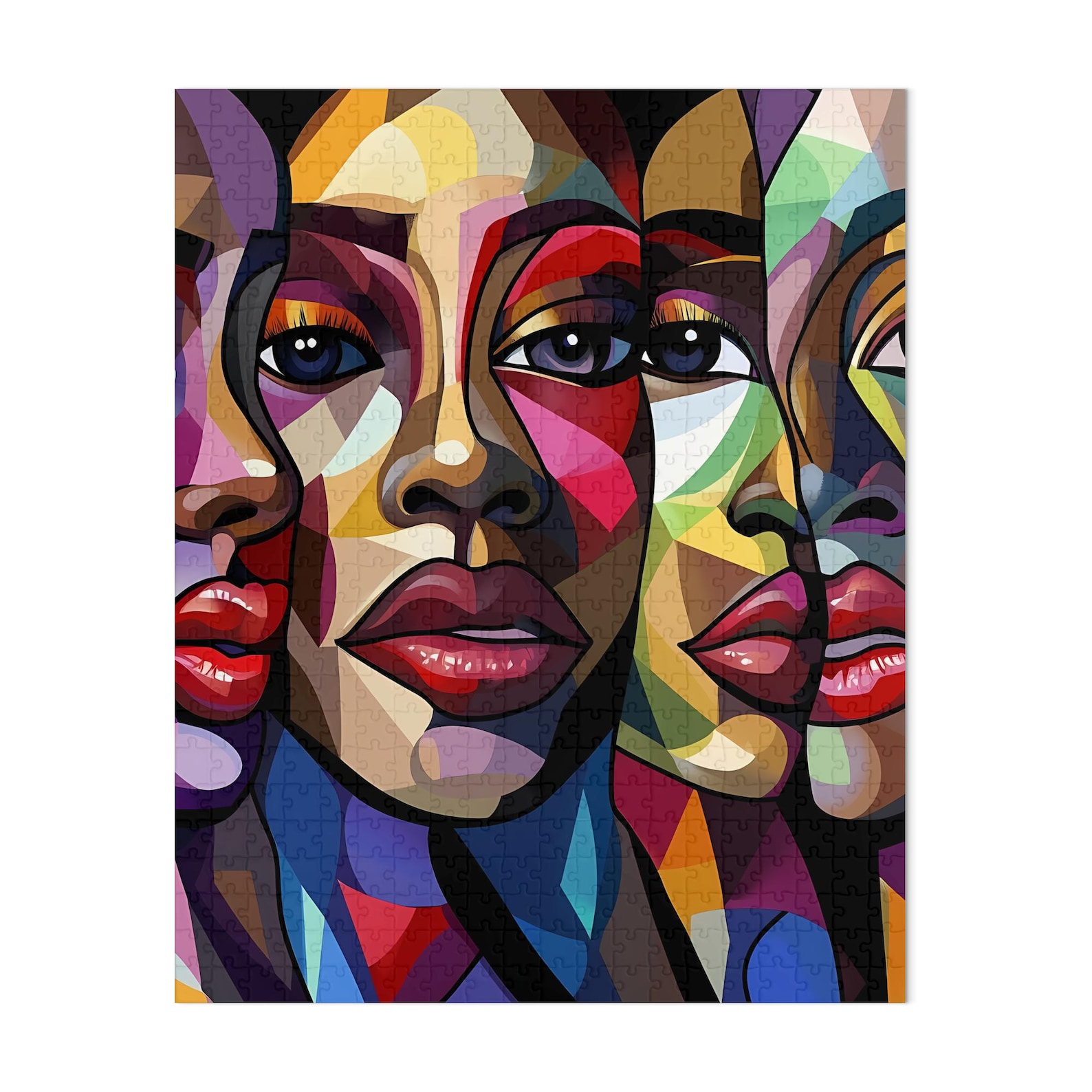 Abstract Art Puzzle, Colorful Faces Jigsaw Puzzle, 30 to 1000 Pieces ...