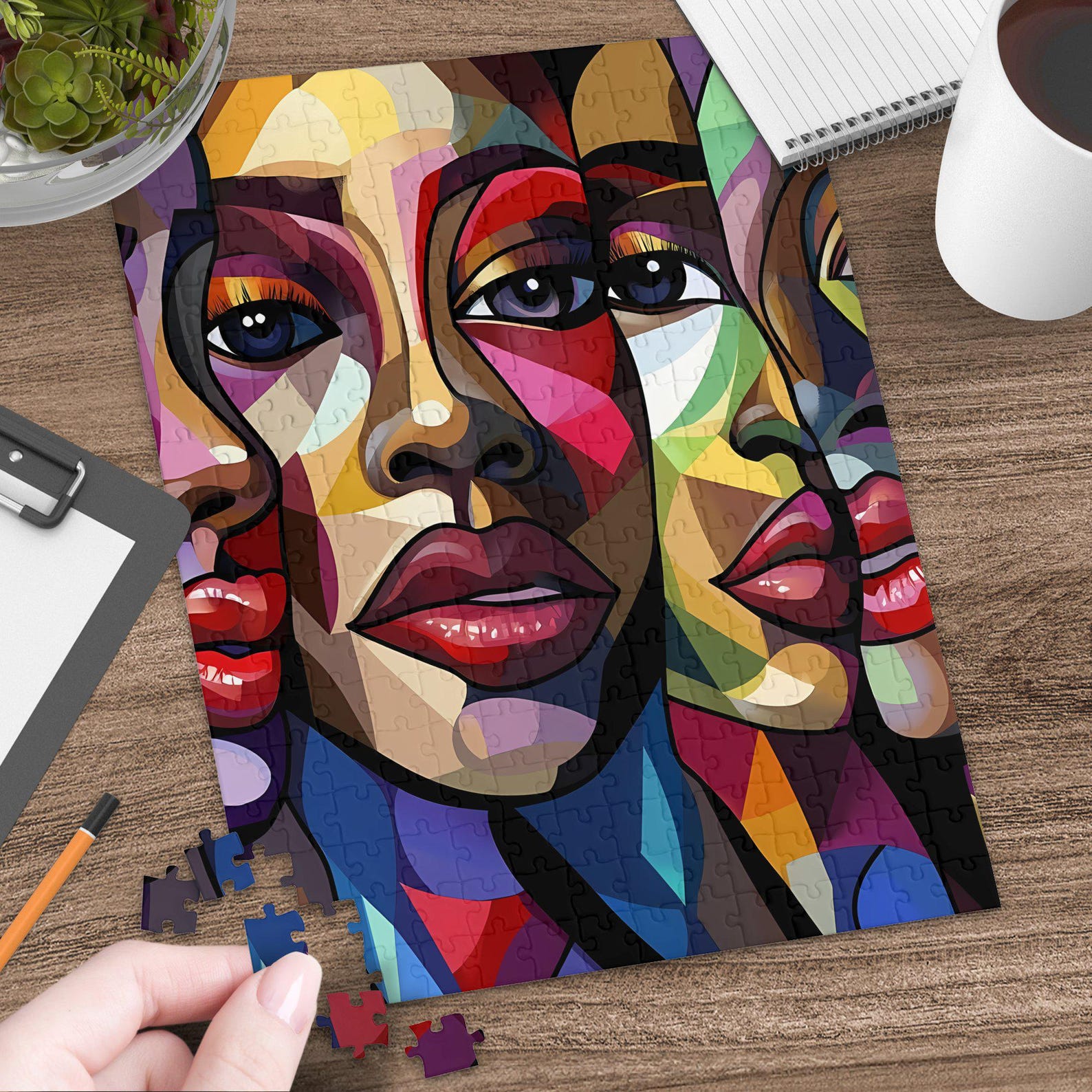 Abstract Art Puzzle, Colorful Faces Jigsaw Puzzle, 30 to 1000 Pieces ...
