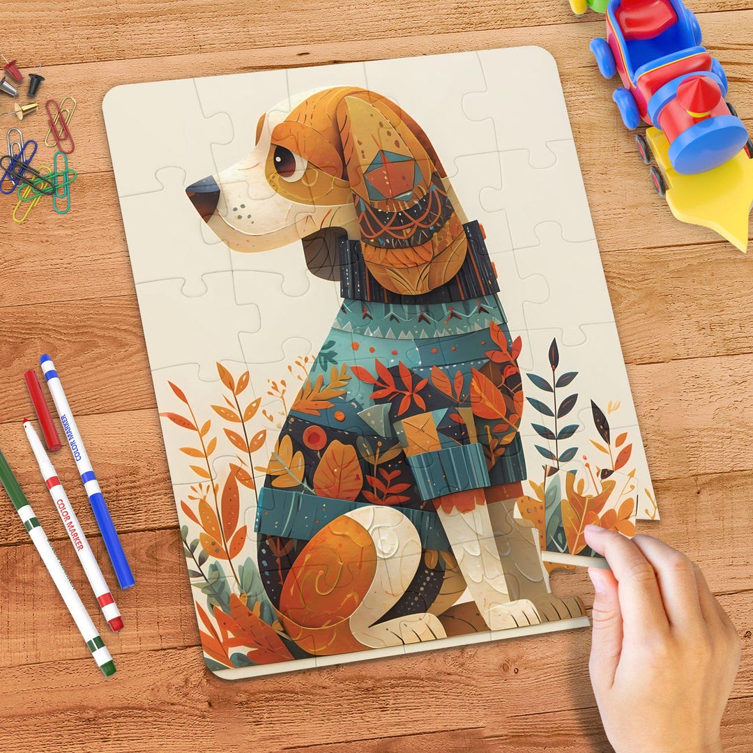 Cute Beagle Dog Puzzle for Kids and Adults 520 Pieces Colorful Animal ...