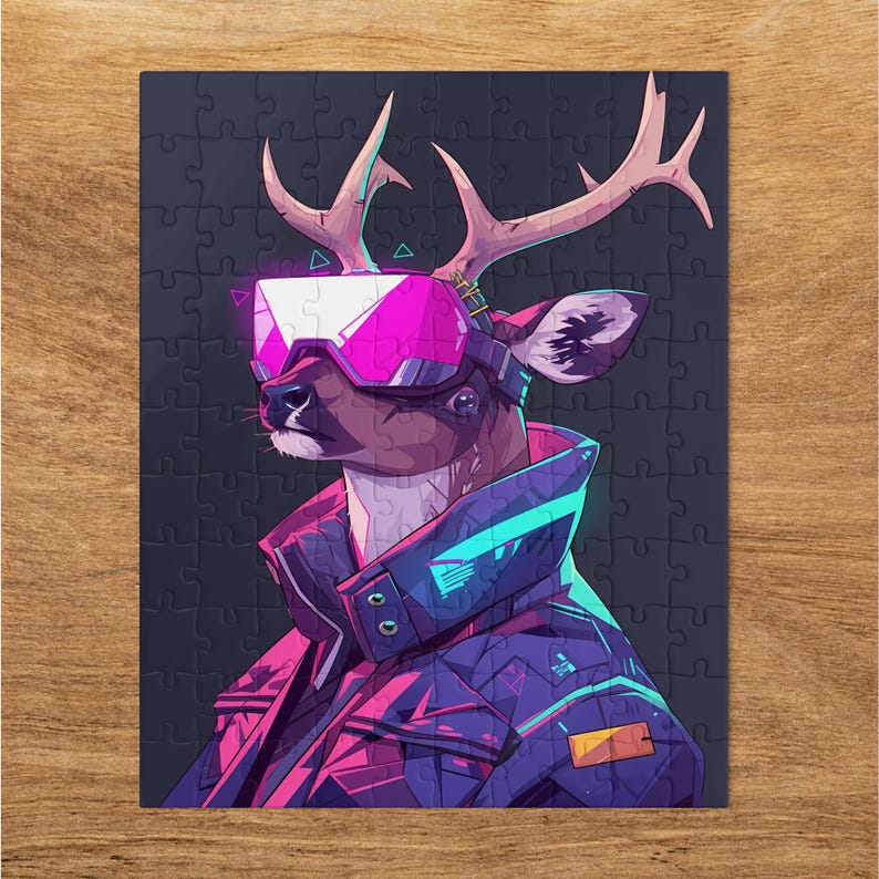 Cyberpunk Deer Puzzle for Adults and Kids, 30 to 1000 Pieces, Unique ...
