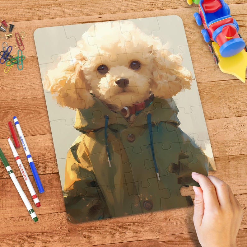 Cute Poodle Dog Puzzle for Adults and Kids, 30 110 252 520 1014 Pieces ...