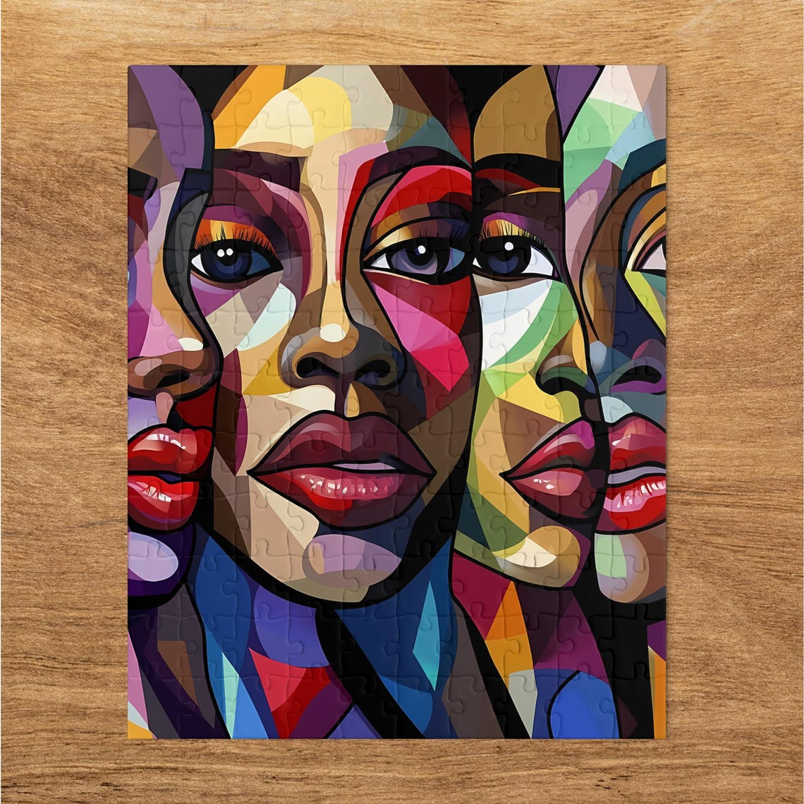 Abstract Art Puzzle, Colorful Faces Jigsaw Puzzle, 30 to 1000 Pieces ...