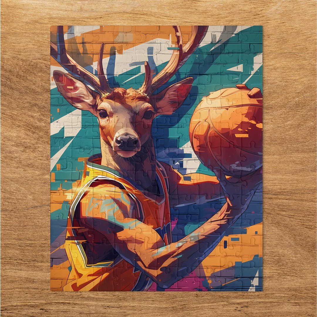 Deer Basketball Puzzle for Adults and Kids, Available in 30 110 252 520 ...