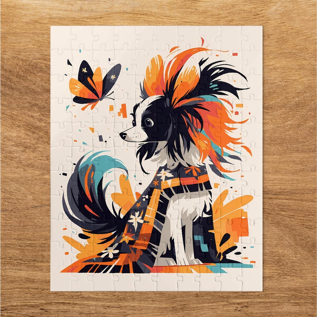 Cute Papillon Dog Butterfly Jigsaw Puzzle for Kids and Adults, 30 110 ...