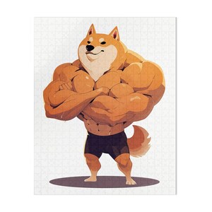 Muscle Shiba Inu Puzzle for Kids and Adults, 30 110 252 520 or 1014 ...