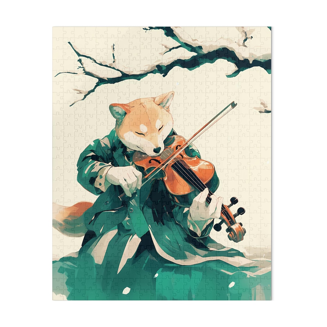 Jigsaw Puzzle Fox Playing Violin Puzzle for Kids and Adults, 30 Pieces ...