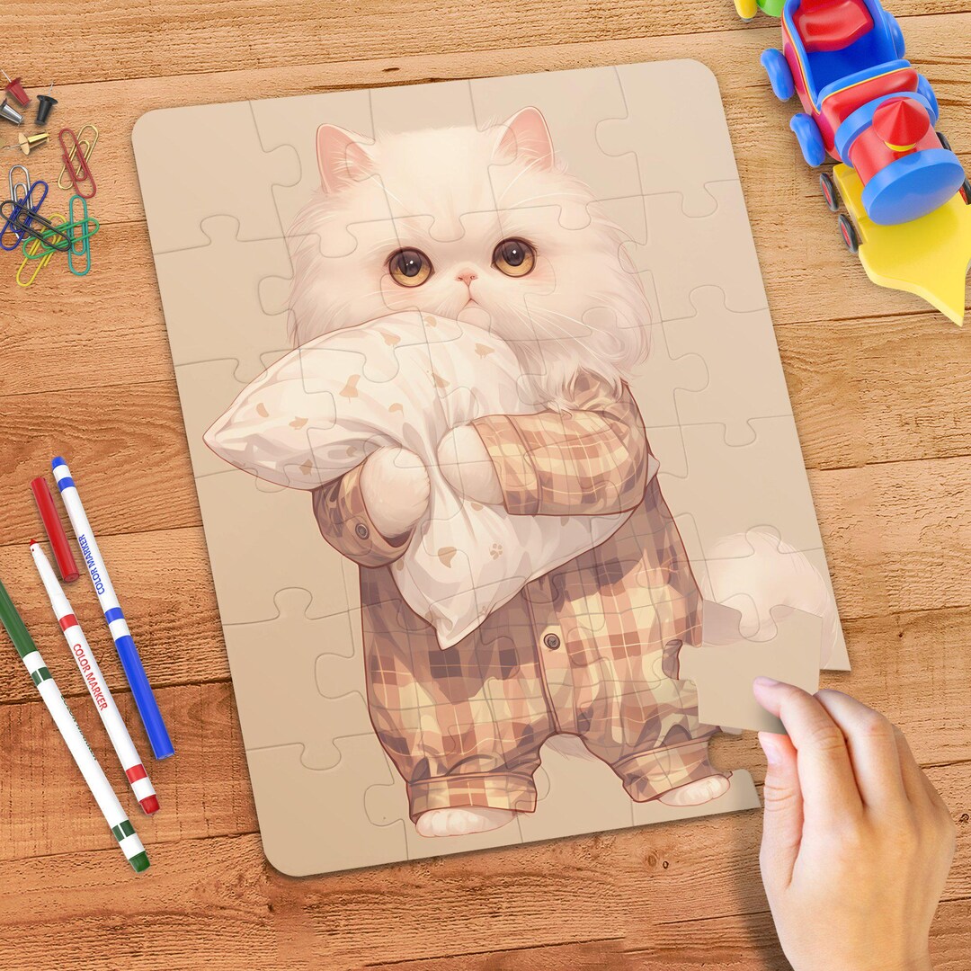 Cute Persian Cat Puzzle for Kids and Adults, 30 to 1014 Pieces ...