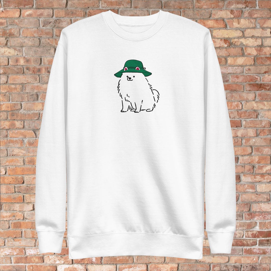 Embroidered Large Design: Cute Samoyed Dog With Hat, Sweatshirt for Dog ...