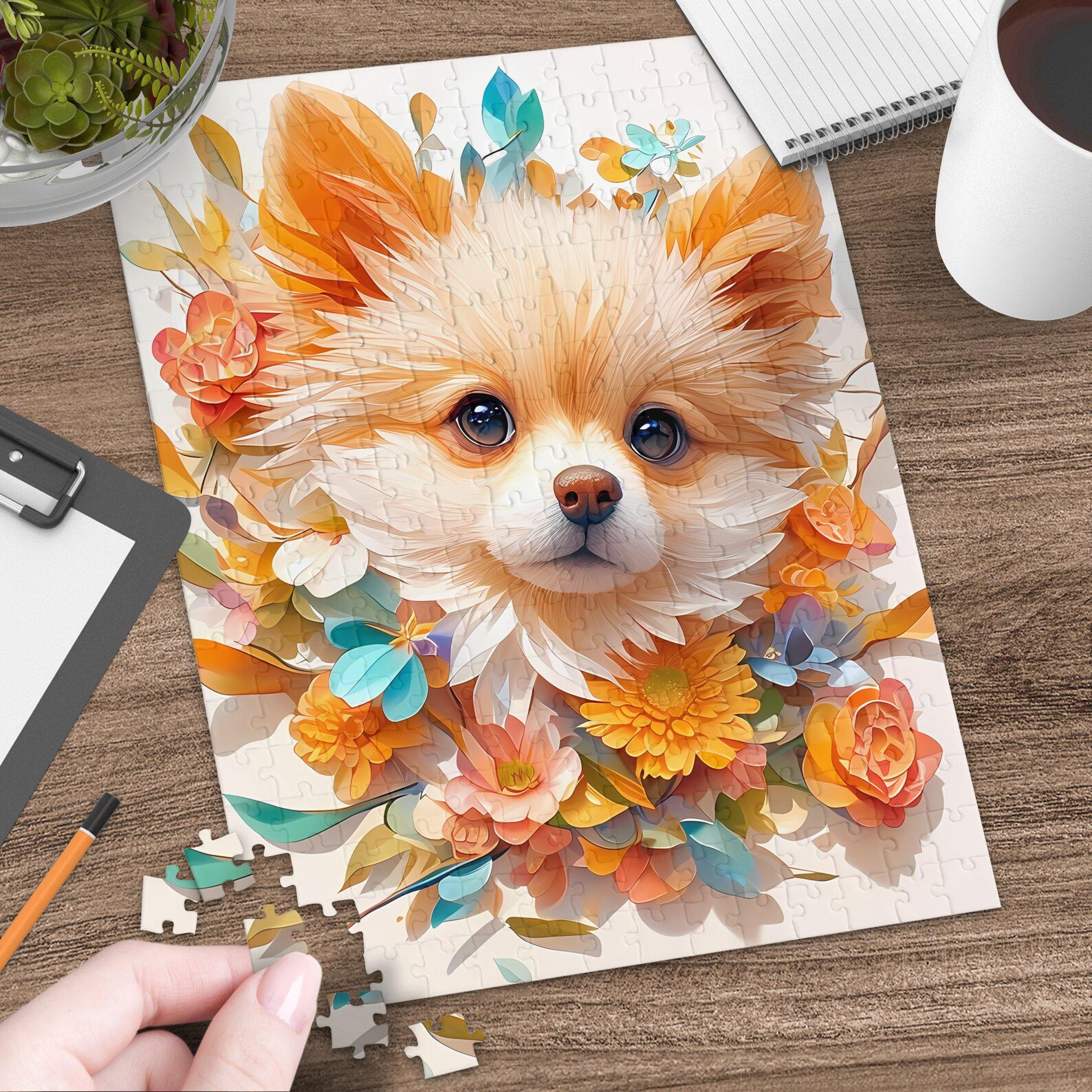 Cute Fluffy Dog Puzzle for Kids and Adults, 252 Pieces, Fun and ...