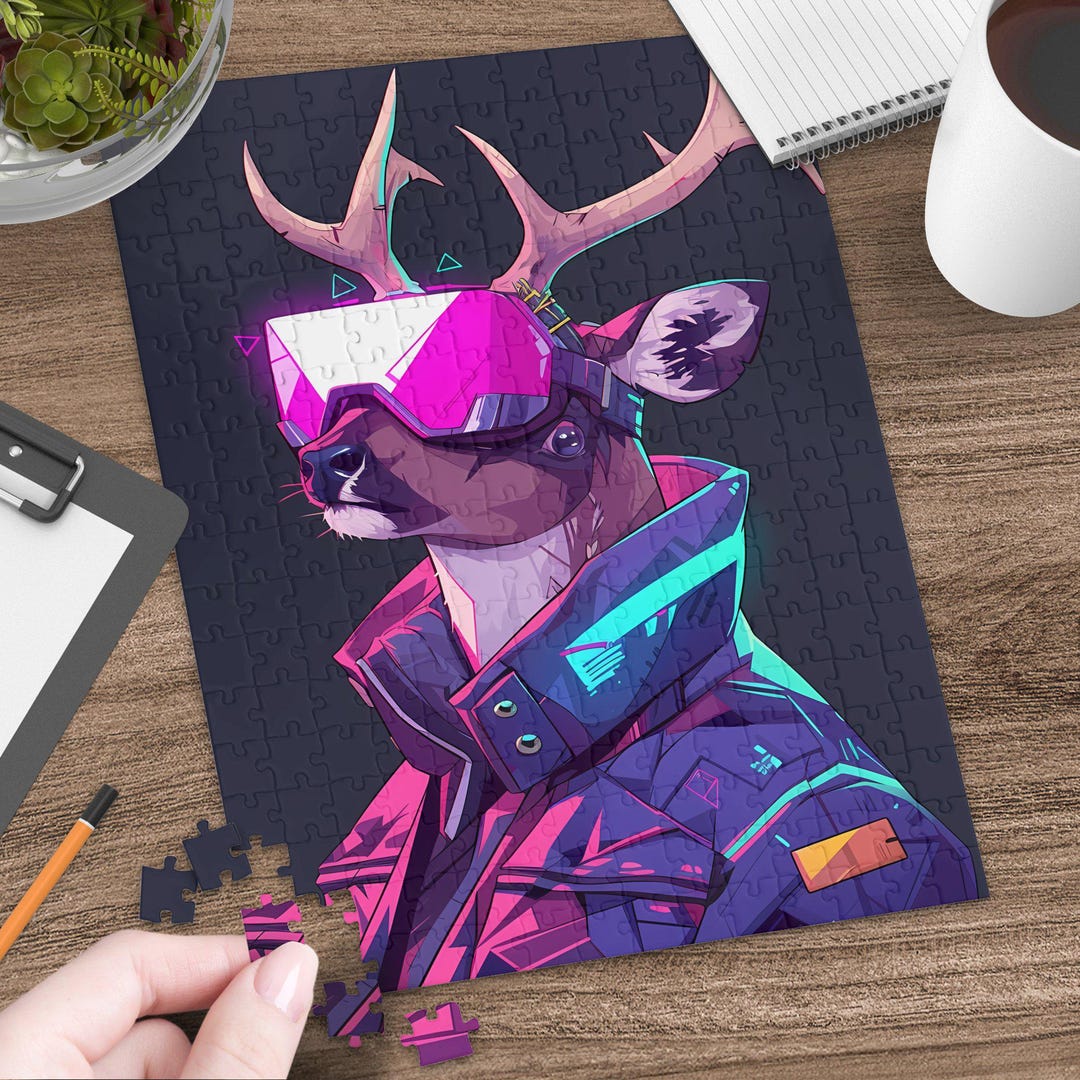 Cyberpunk Deer Puzzle for Adults and Kids, 30 to 1000 Pieces, Unique ...