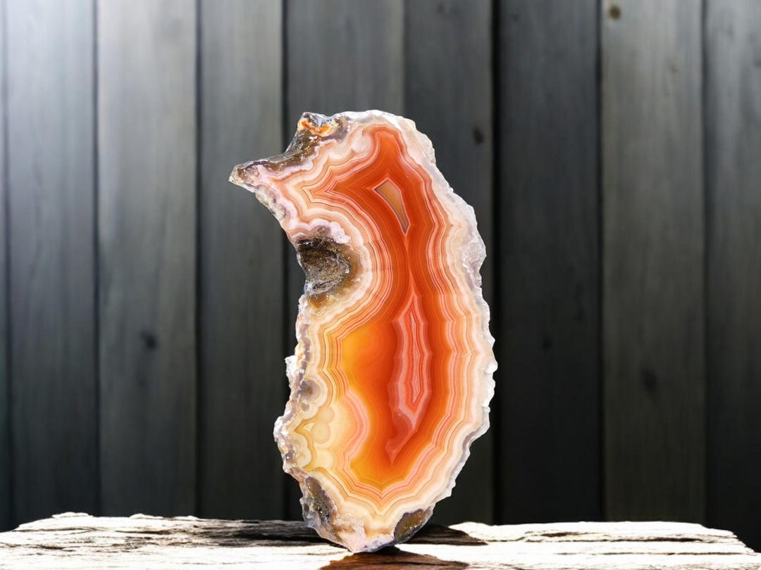 82ct Red & Gold Parallax Banded Laguna Agate Gem SLAB, Rare Mexican ...