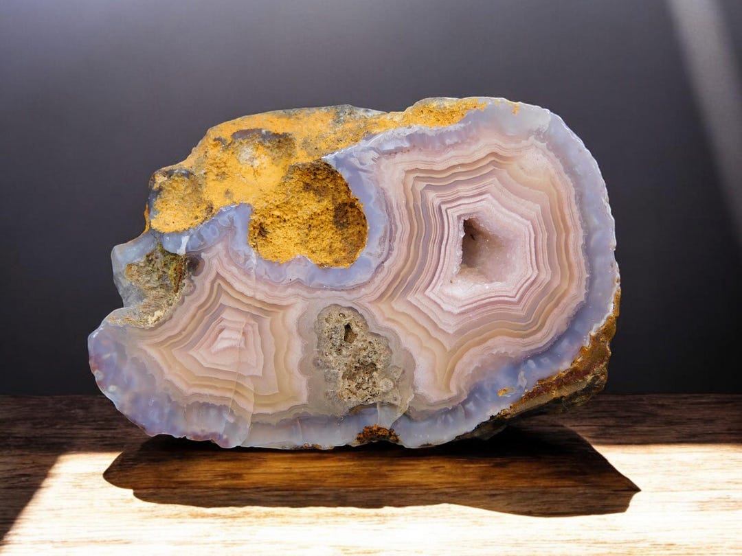 Double Fortification Pink Coyamito Agate, Chihuahua Mexico. Parallax in ...