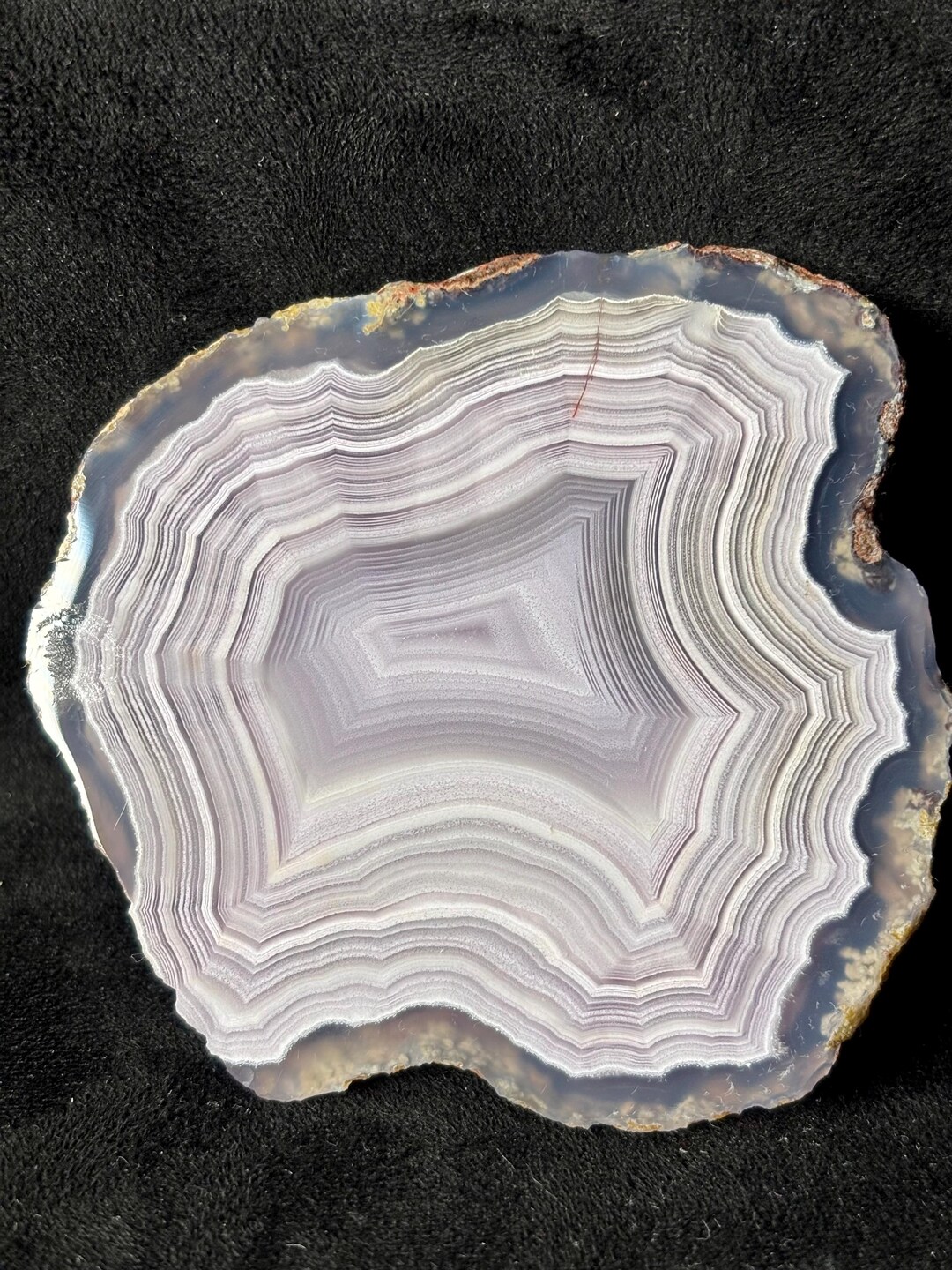 Lavender Laguna Agate Slab: Mexican Gemstone Specimen, Parallax Banding ...