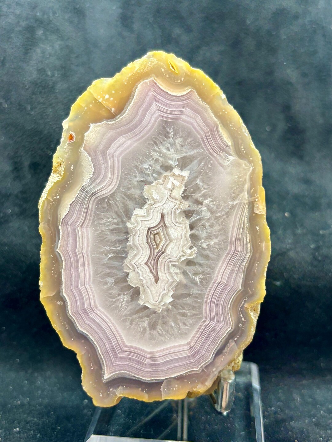Superb Large Pink Parallax and Floating Center Banded Laguna Agate From ...