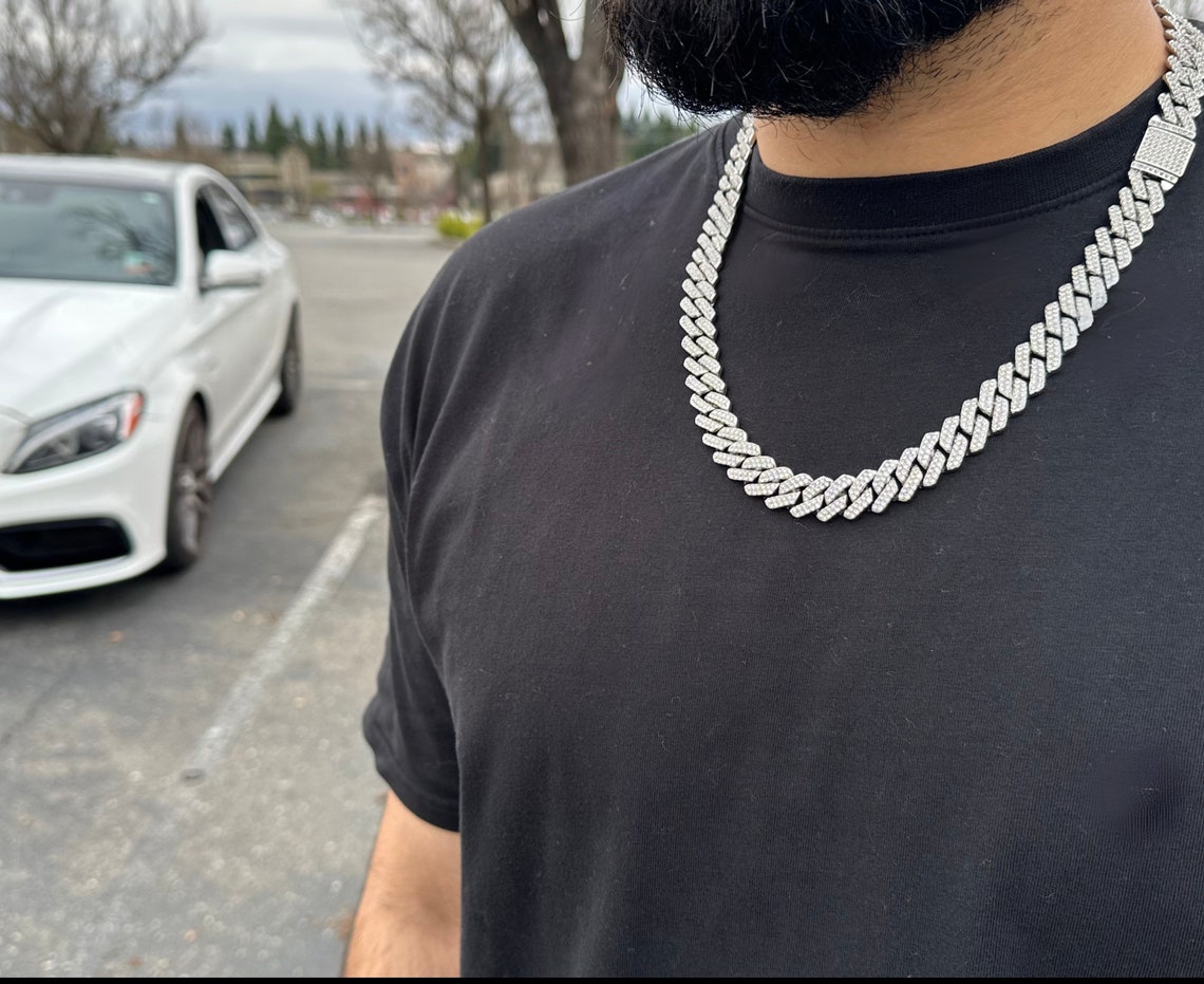 Diamond Cuban Link Chain, CZ Stone Cuban Link Chain, Iced Out Cuban ...