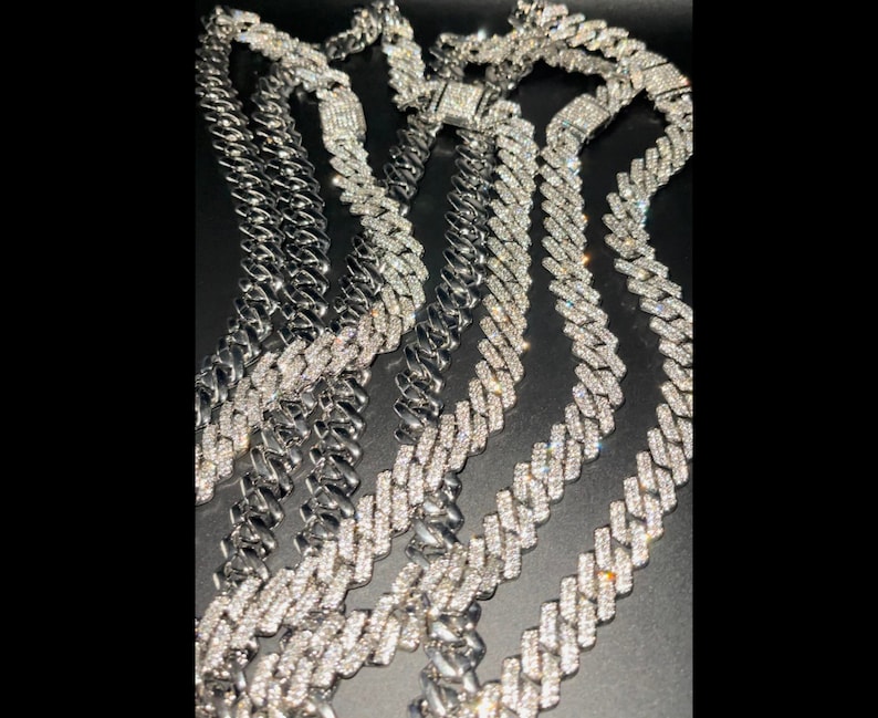 Diamond Cuban Link Chain, CZ Stone Cuban Link Chain, Iced Out Cuban ...