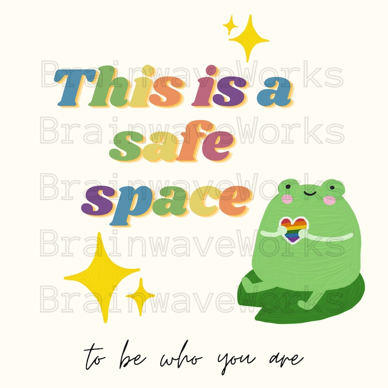 Safe Space Frog Classroom Sign - Etsy