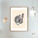 Rabbit Watercolor Woodland Nursery Print Baby Girl Wall Art Gifts Cute ...