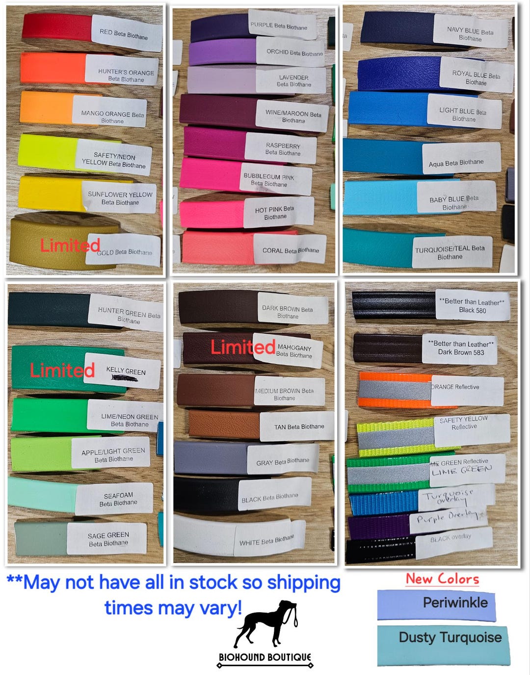 Biothane Color Sample Pack - Etsy