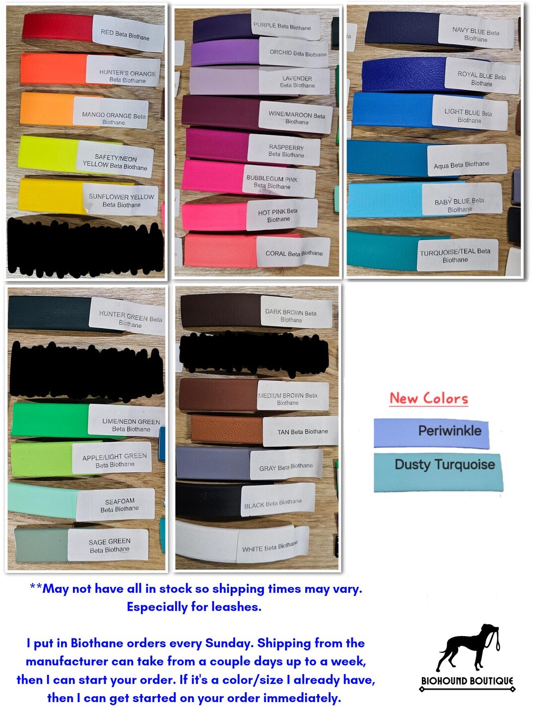 Biothane Color Sample Pack - Etsy