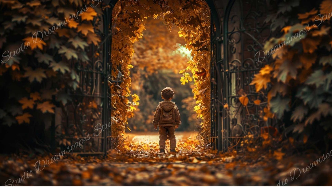 Enchanted Autumn Gate Digital Backdrop - Mystical Fall Photography ...