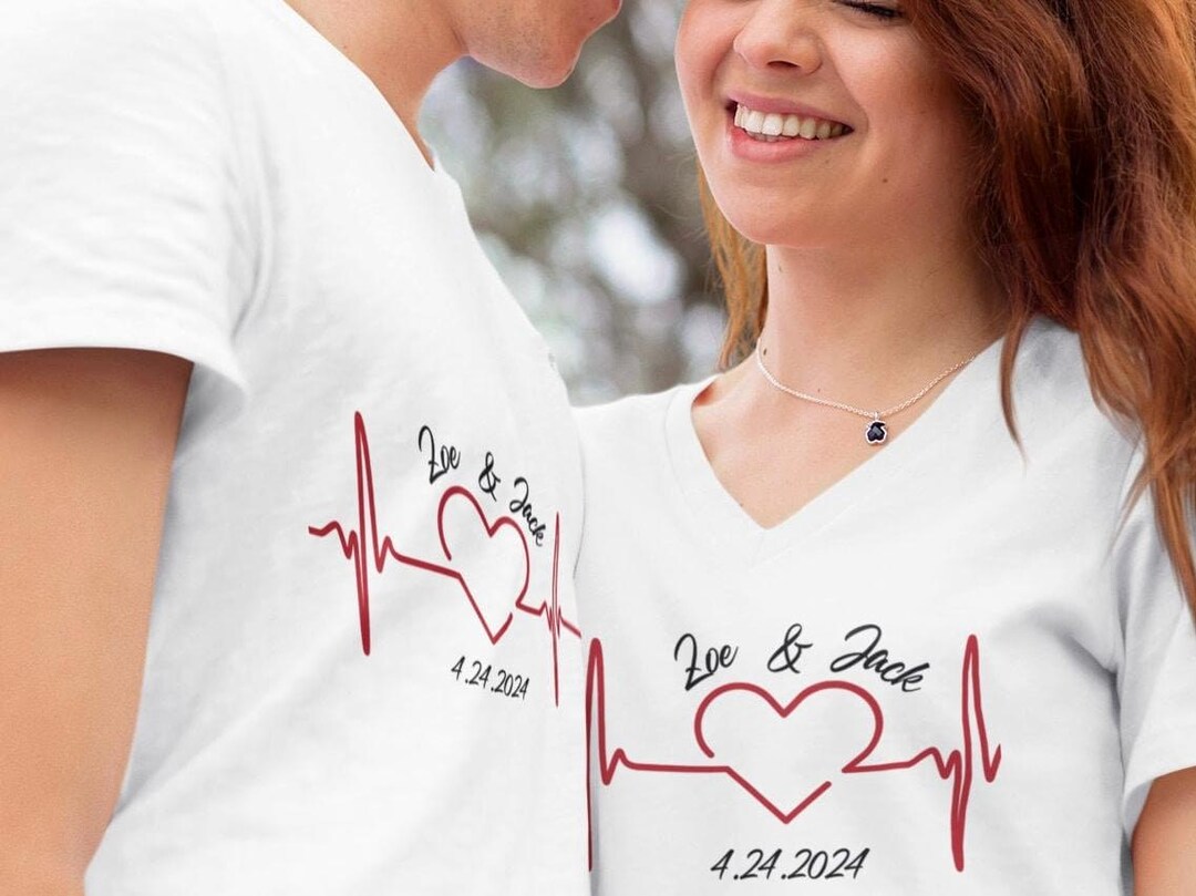 Custom Engaged Shirt, Engaged Era, Trendy Cute Couple Date Shirt Tee ...