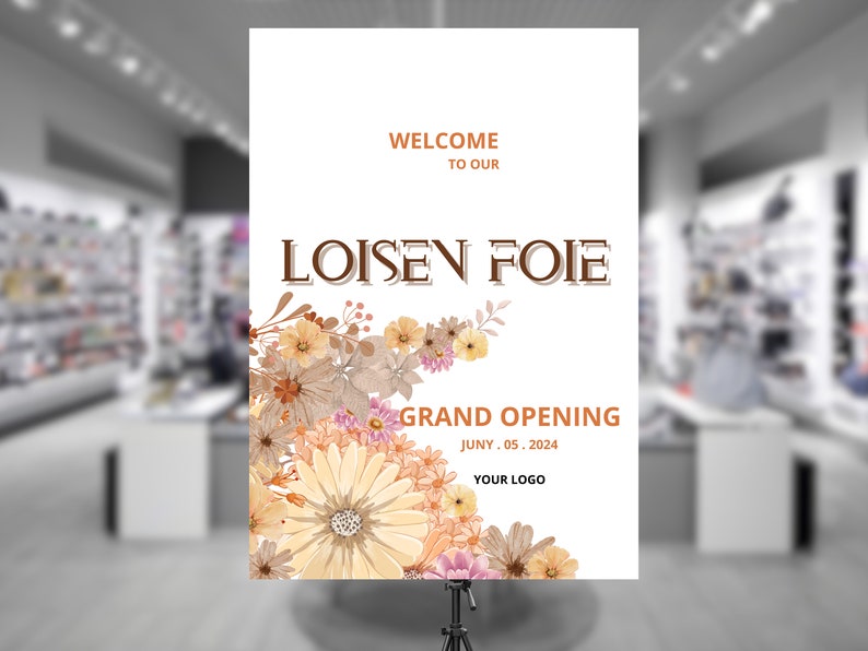 Grand Opening Sign Template, Flowers Grand Opening Template, Business ...