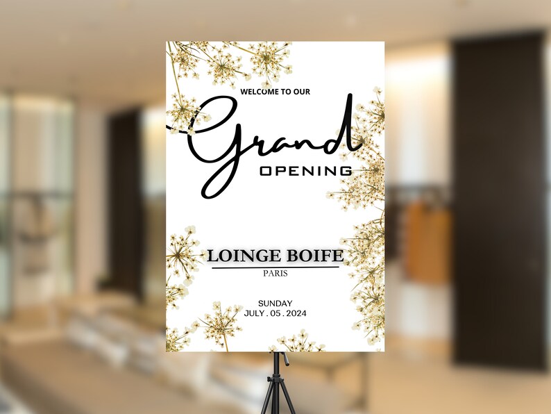 Grand Opening Sign Template, Minimalist Business Launch Signage ...