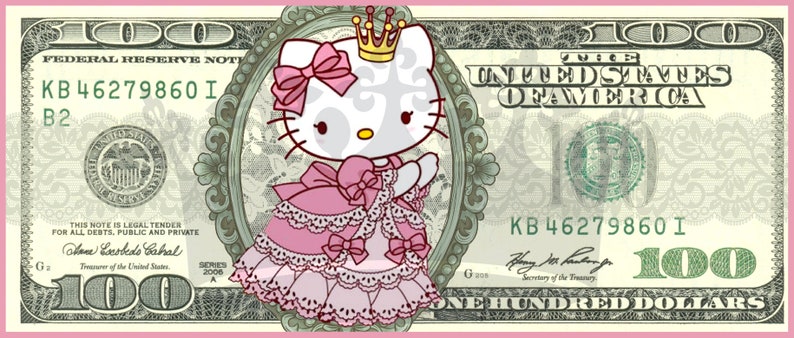Kitty Coquette Cash Placeholder Bundle | Cute Cash Stuffing Prop Money ...