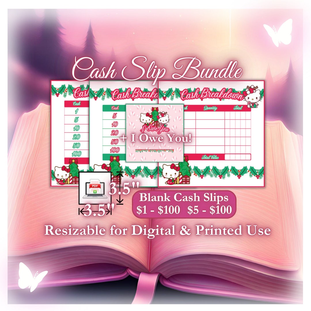 Holiday Kitty Cash Breakdown Set | IOU, Custom, USD, CAD, All ...