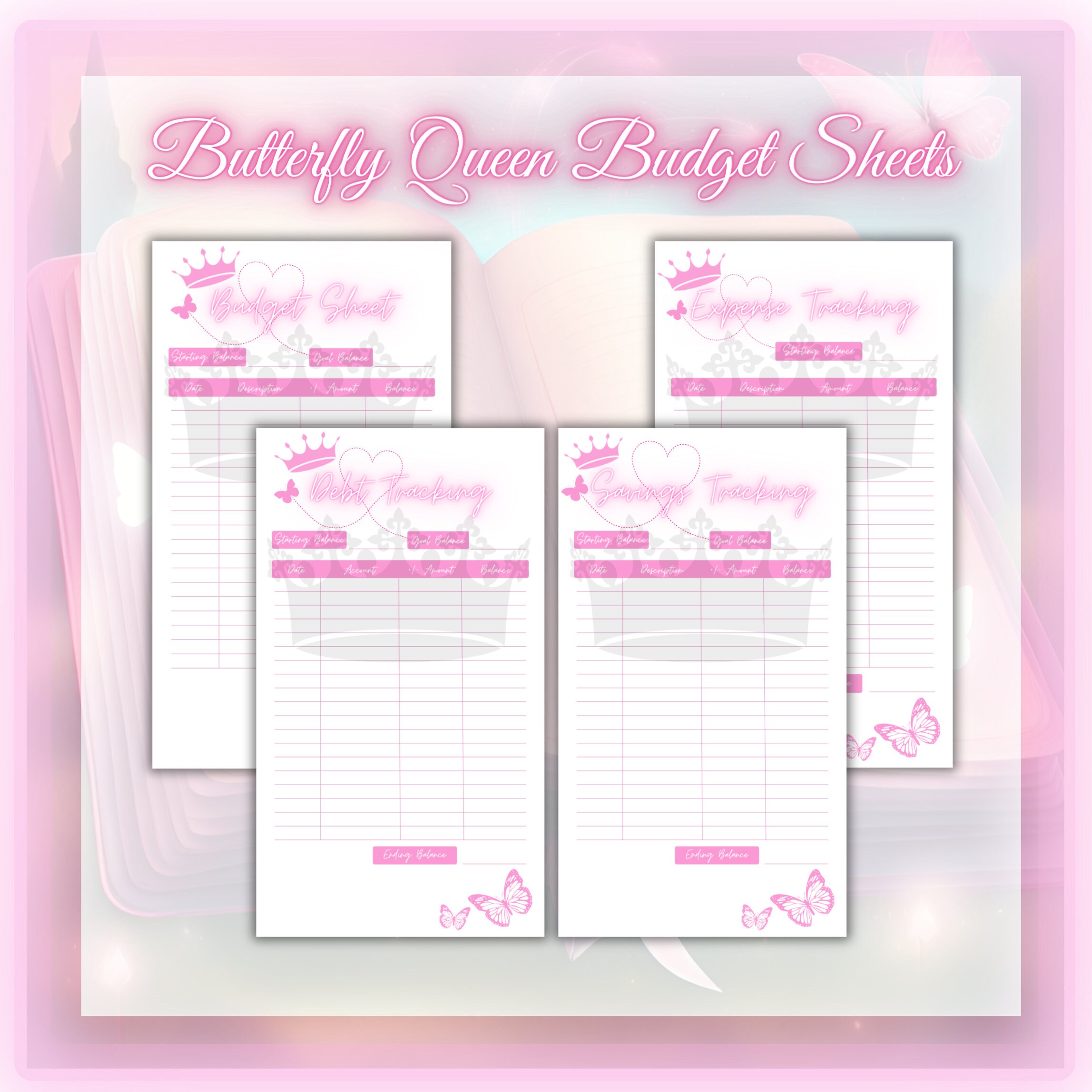 Butterfly Queen Budget Basics Bundle | Pink Envelope Inserts | Cash ...