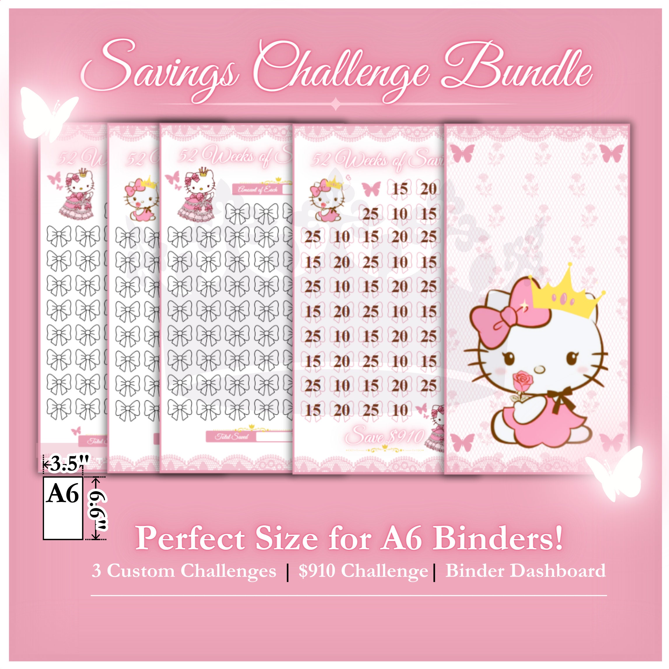 Kitty Coquette Queen Budget Basics Bundle | Dashboards | Budget Sheets | Prop Cash | Cash Slips ...