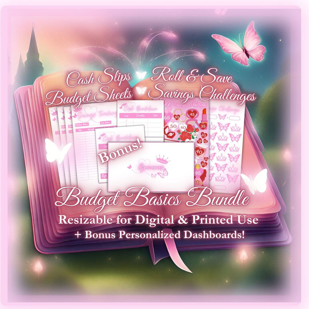 Butterfly Queen Budget Basics Bundle | Pink Envelope Inserts | Cash ...