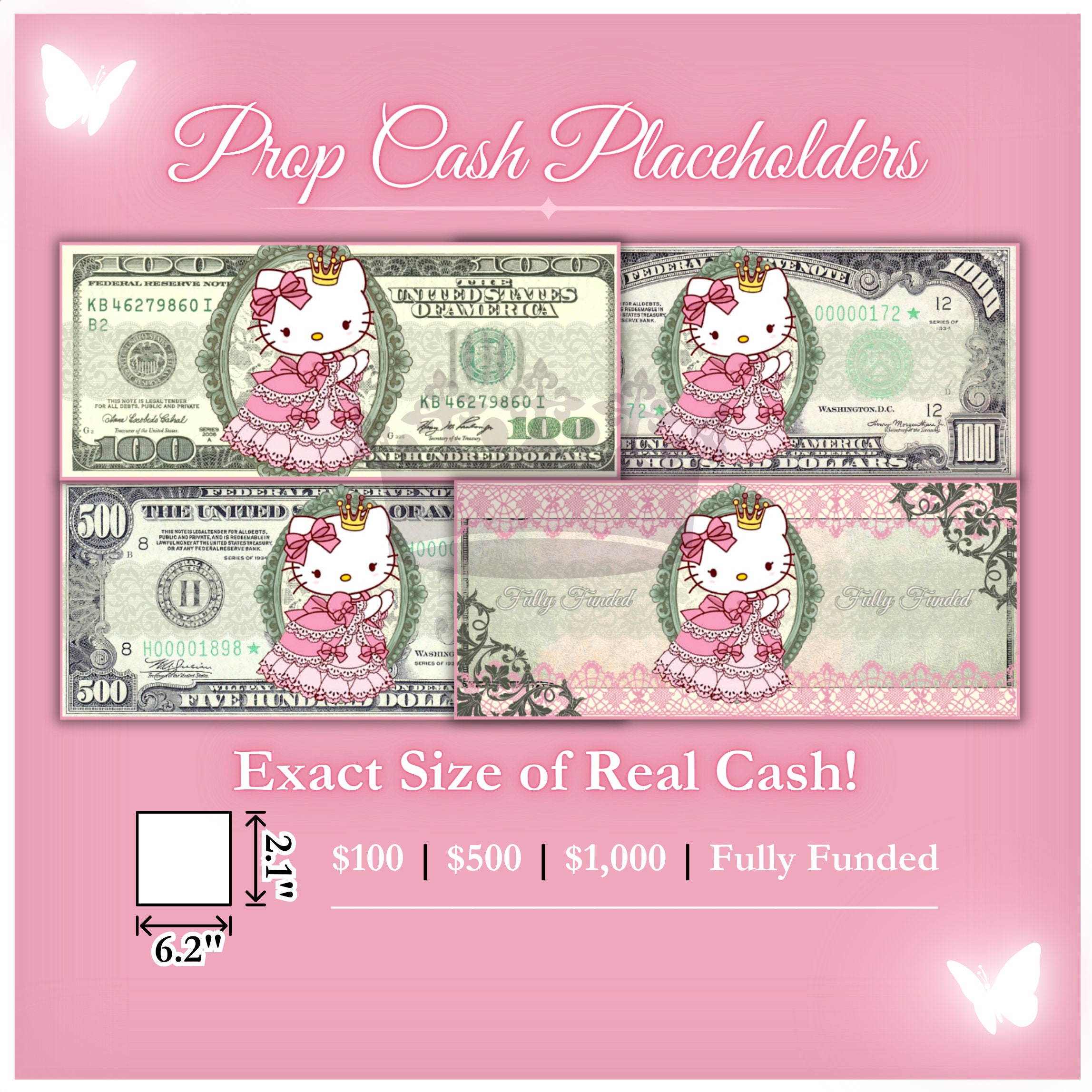 Kitty Coquette Queen Budget Basics Bundle | Dashboards | Budget Sheets | Prop Cash | Cash Slips ...