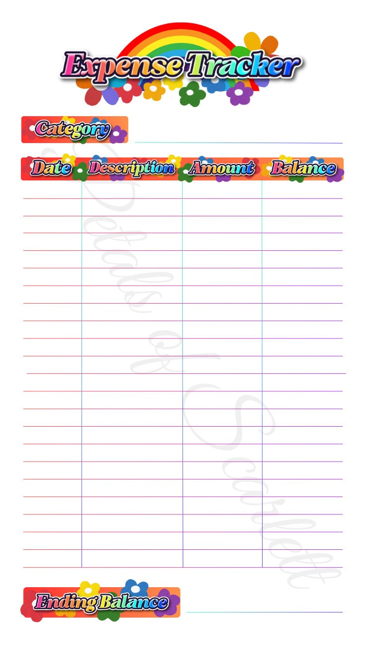 Retro Rainbow Budget Sheet Dashboard Set Expense, Budget, Debt, and ...