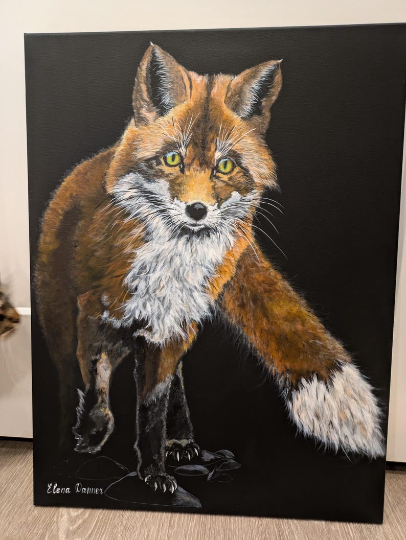 Original Acrylic Painting night Prowl on 18x24 Canvas - Etsy